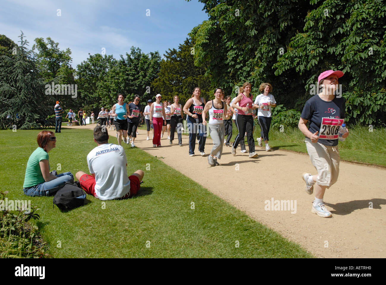 Girls and women running in the Cancer Research Race for Life in Oxford ...