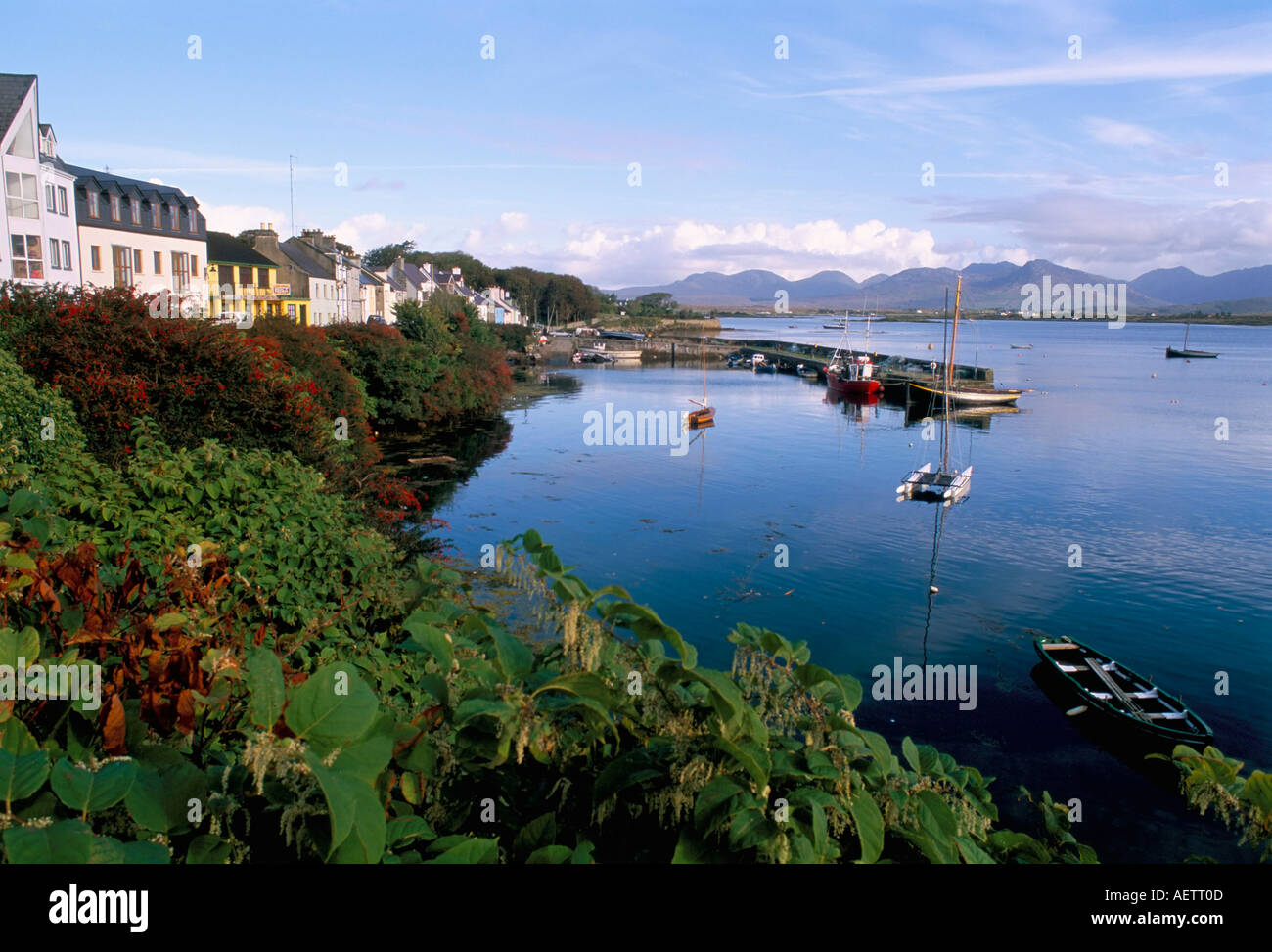 Fishing port Roundstone village Connemara County Galway Connacht Eire ...