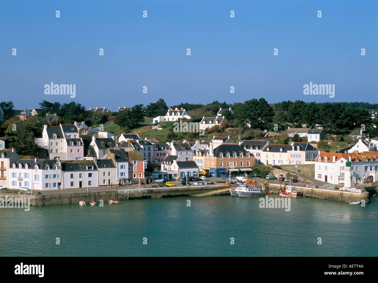 Port Sauzon Belle Ile en Mer Breton Islands Morbihan Brittany France ...