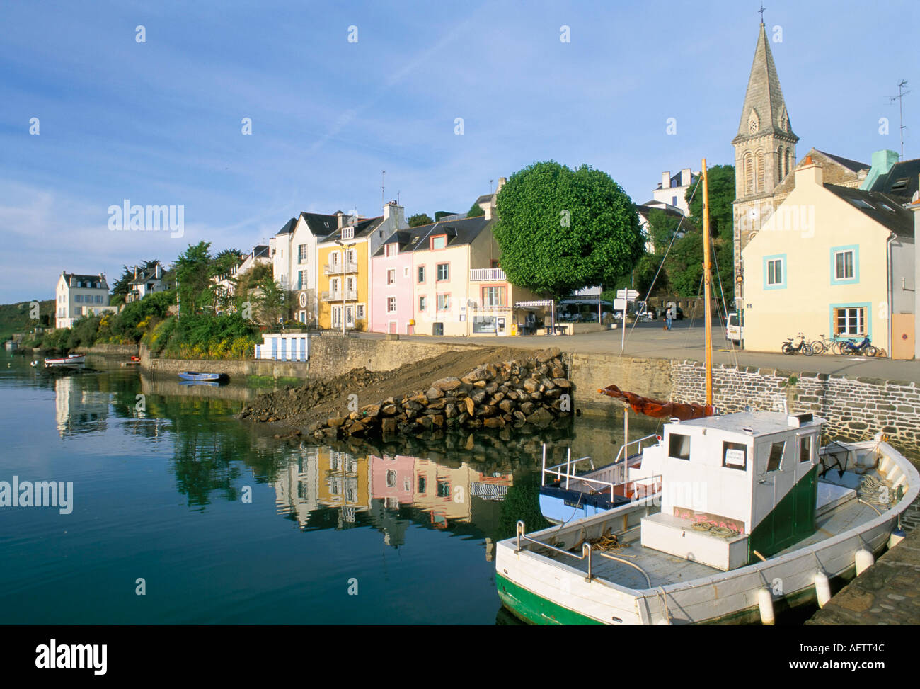 Port Sauzon Belle Ile en Mer Breton Islands Morbihan Brittany France ...