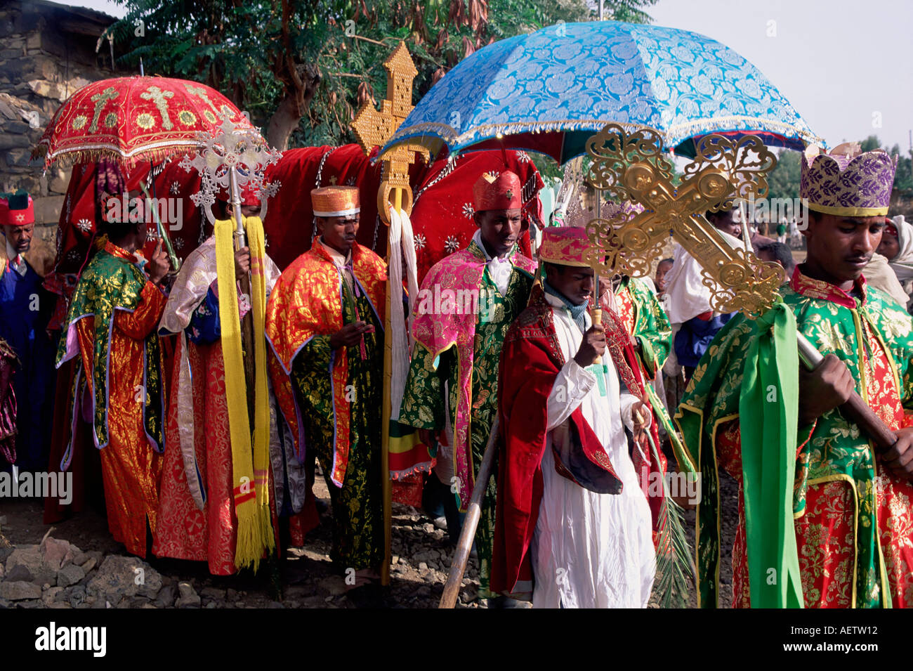 Procession for Christian festival of Rameaux Axoum Axum Aksum Tigre ...