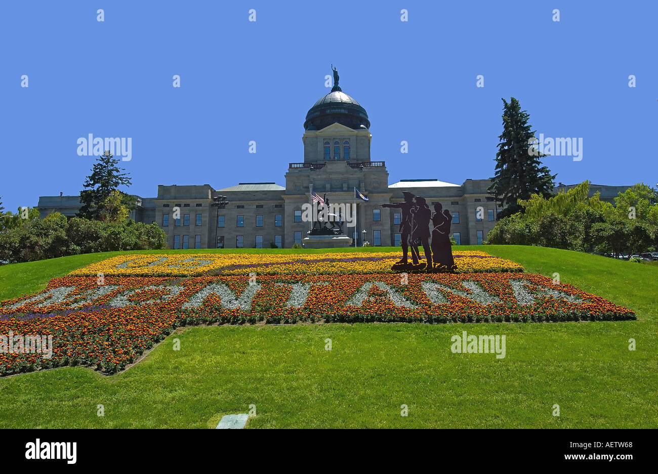 The State Capitol Building of Montana at Helena USA with flowers Stock ...