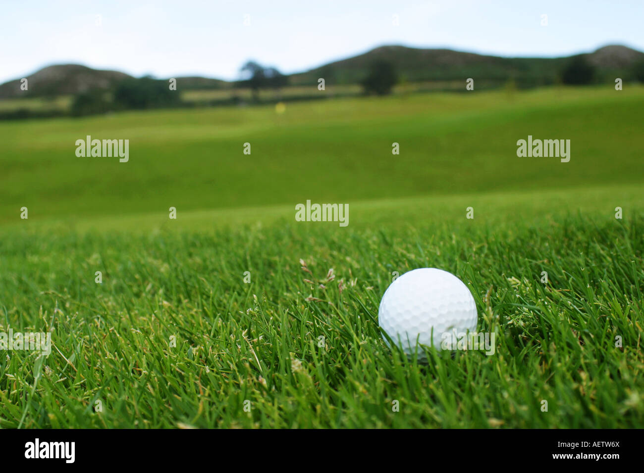 Golf course bunker sport hard obstical difficult Stock Photo - Alamy