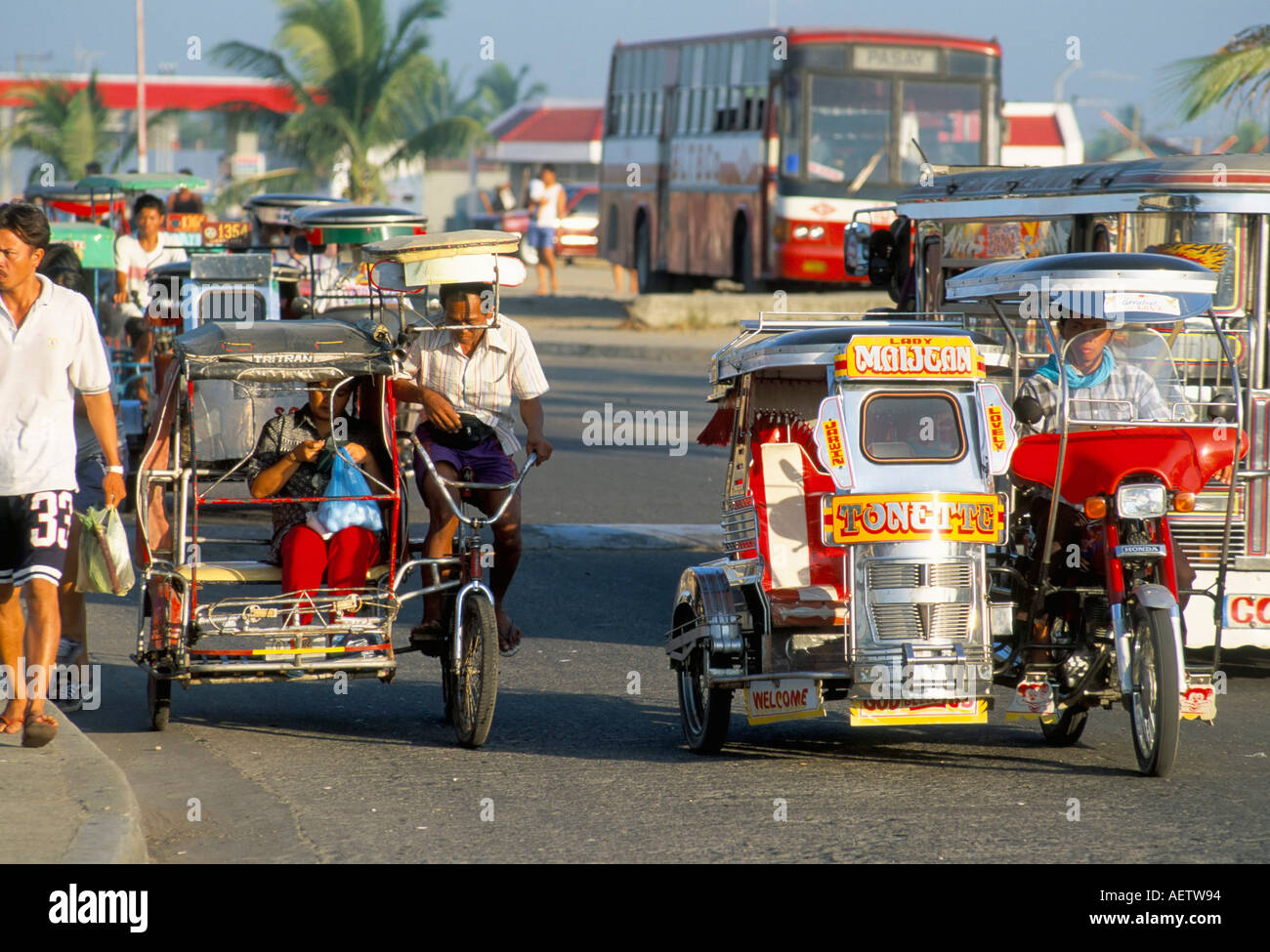 Trishaws port of Lucena southern area island of Luzon Philippines ...