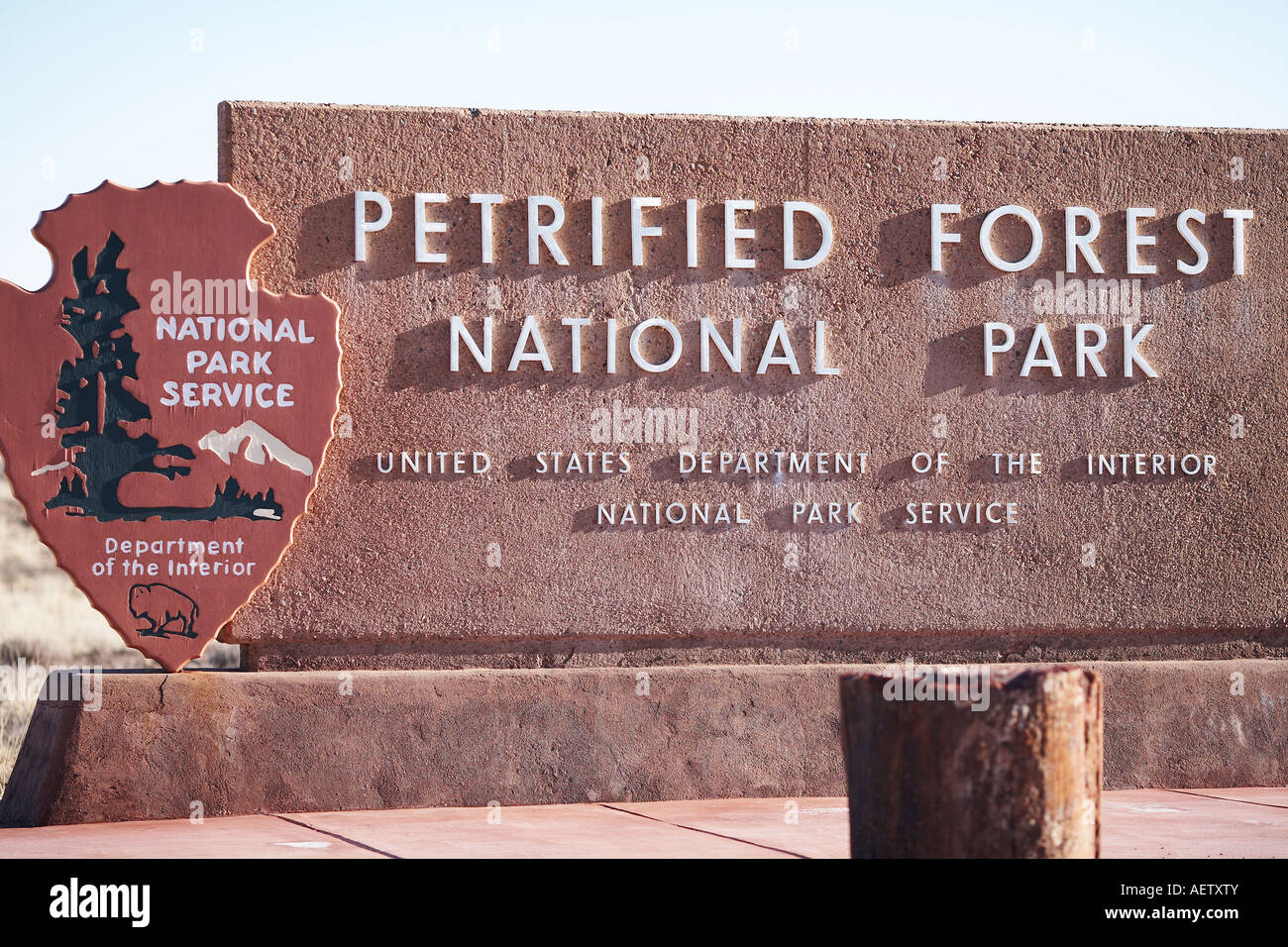 Welcome Sign in Petrified Forest National Park, Holbrook, Arizona ...