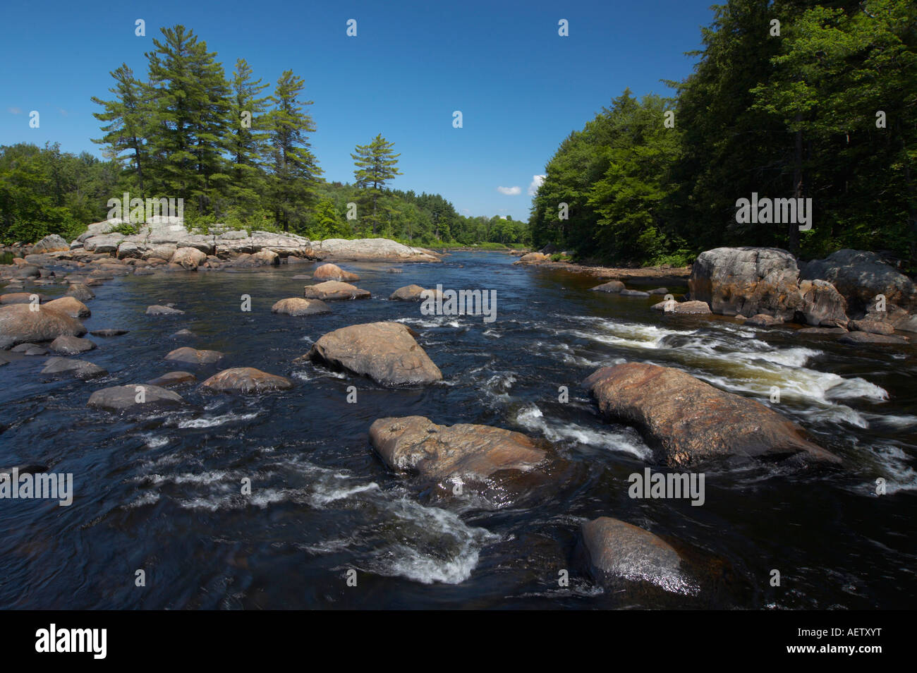 Moose River in the Adirondack Mountains of New York State Stock Photo ...