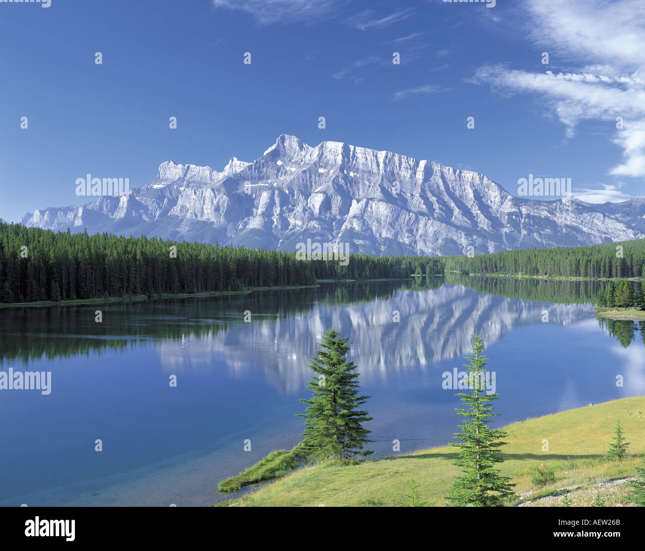 Two Jack Lake Banff National park World Heritage ALBERTA CANADA Stock ...