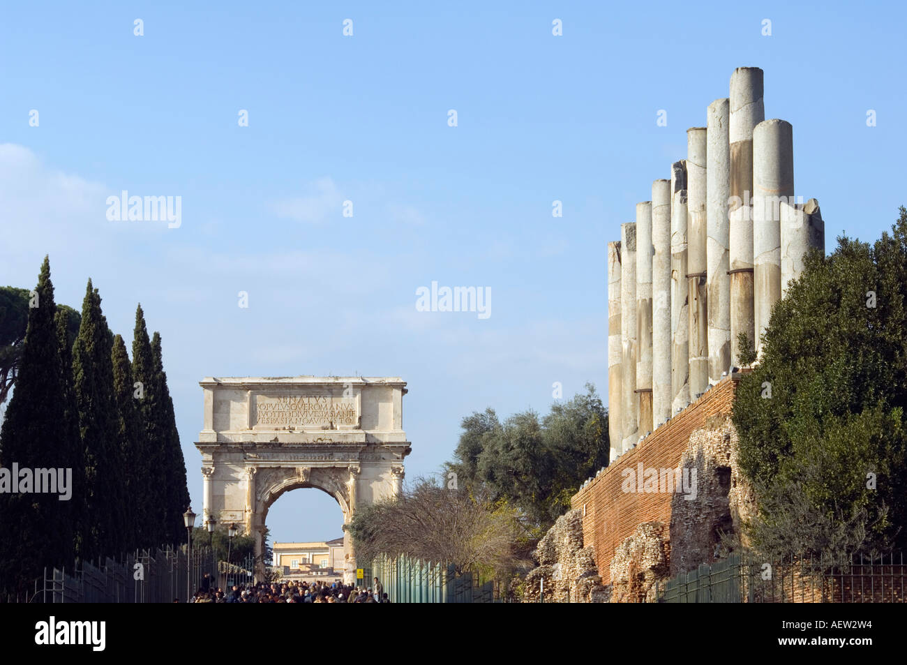 arch and collonade ruins Rome Italy Europe Stock Photo - Alamy