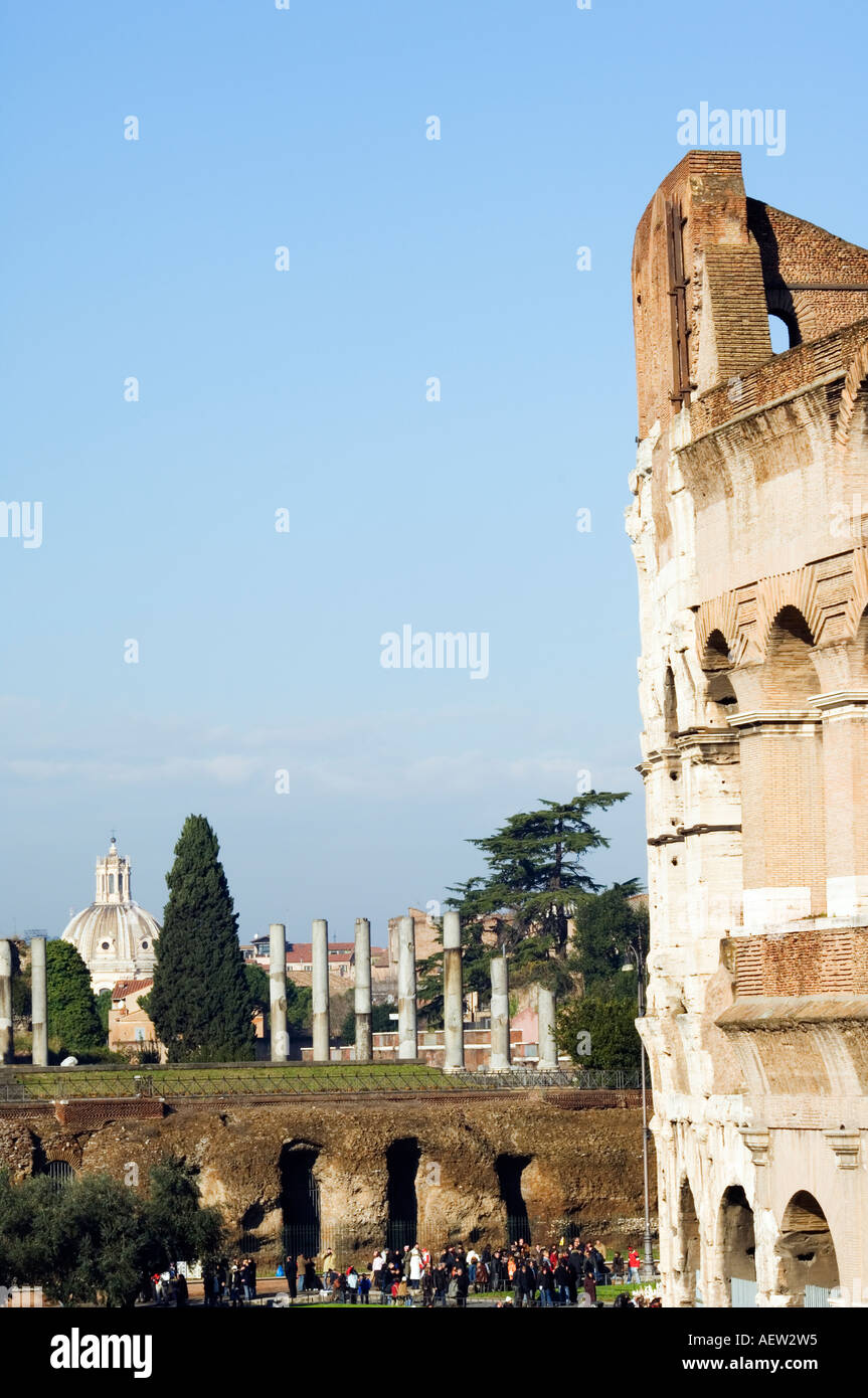 St Peters Basilica collonade ruins The Colosseum Rome Italy Europe ...