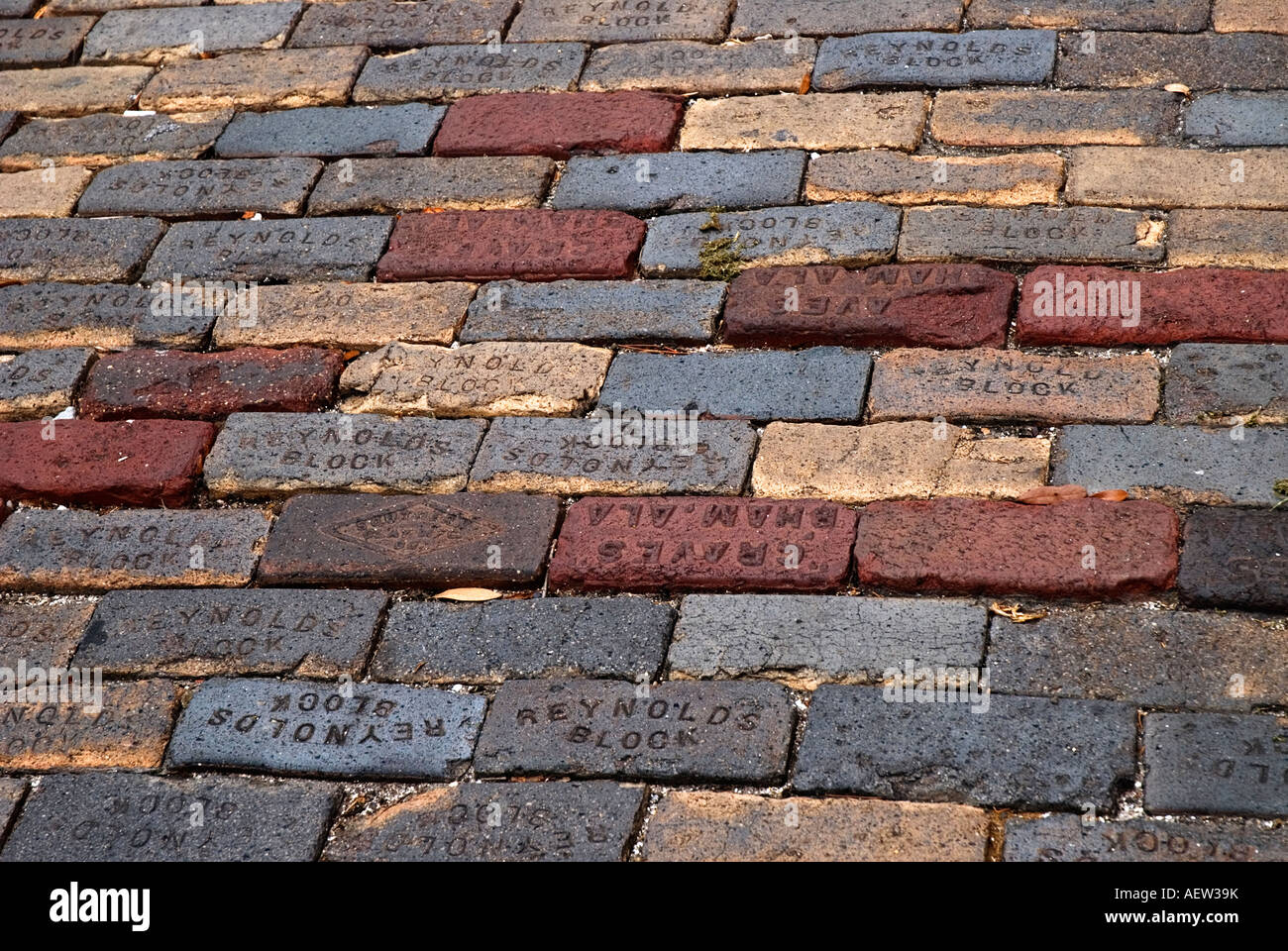 old brick pavement street in historic district of St Augustine Florida ...
