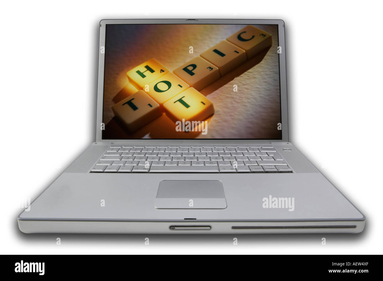LAP TOP COMPUTER WITH SCRABBLE LETTERS ON SCREEN SPELLING WORDS HOT ...