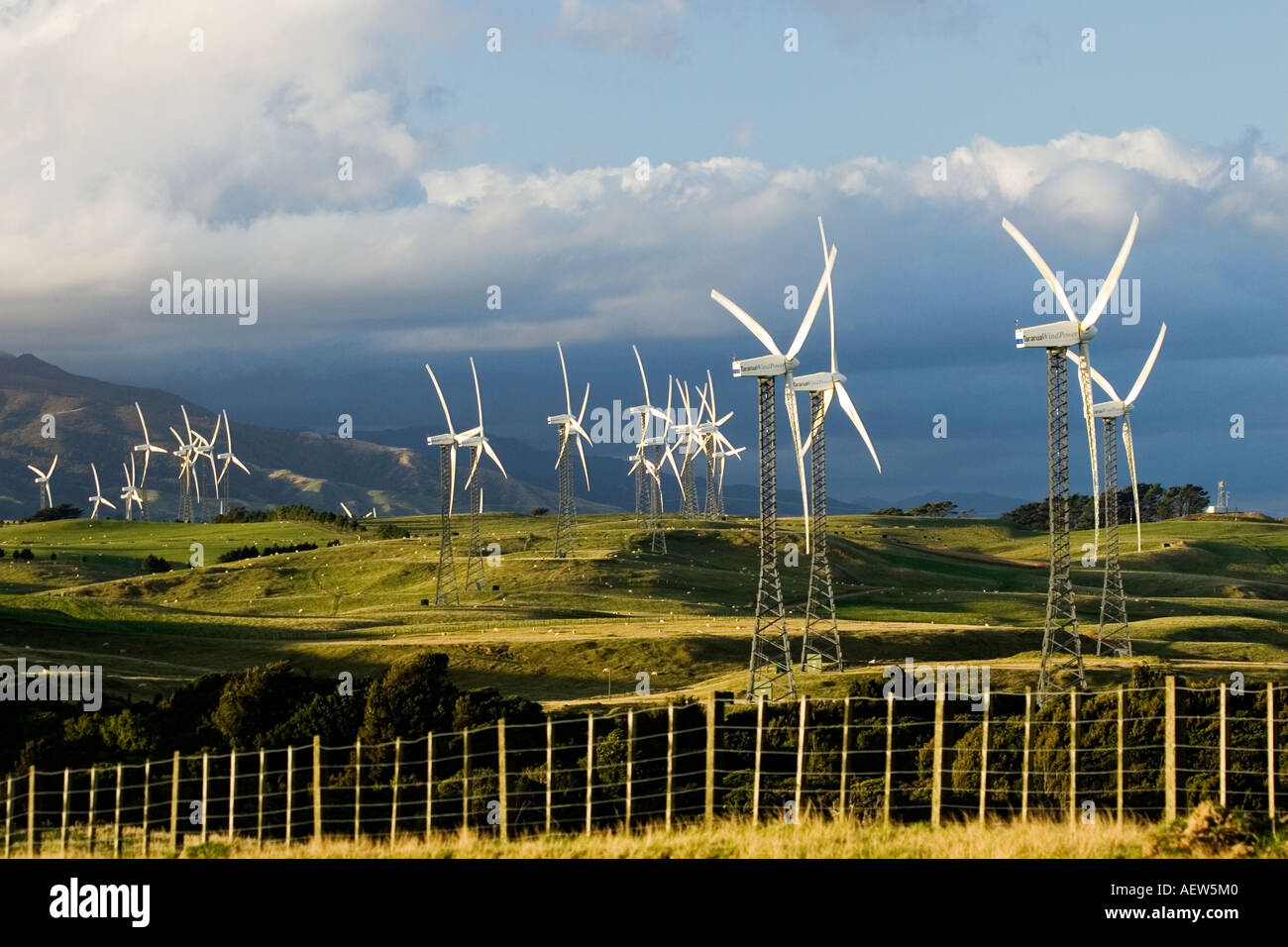 Tararua Wind Farm Tararua Ranges near Palmerston North North Island New ...