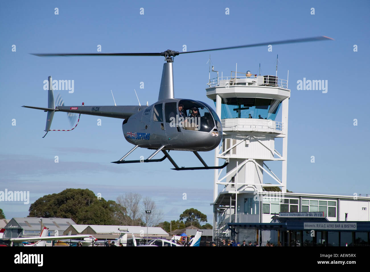helicopter R44 flying Stock Photo - Alamy