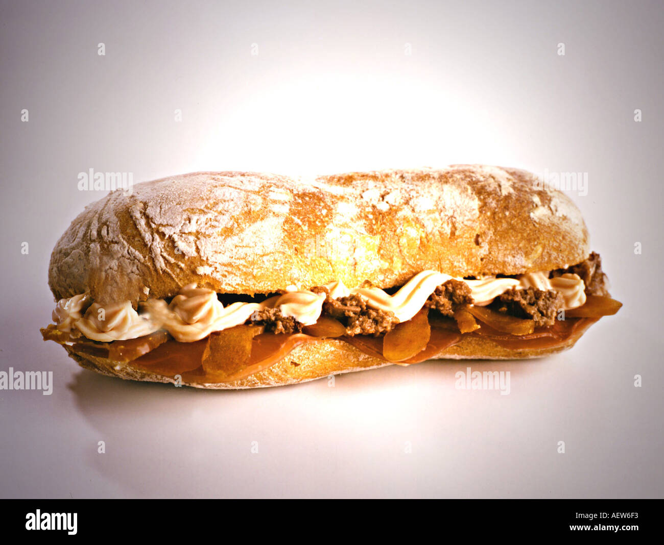 Cured raw beef sandwich Italy Stock Photo - Alamy