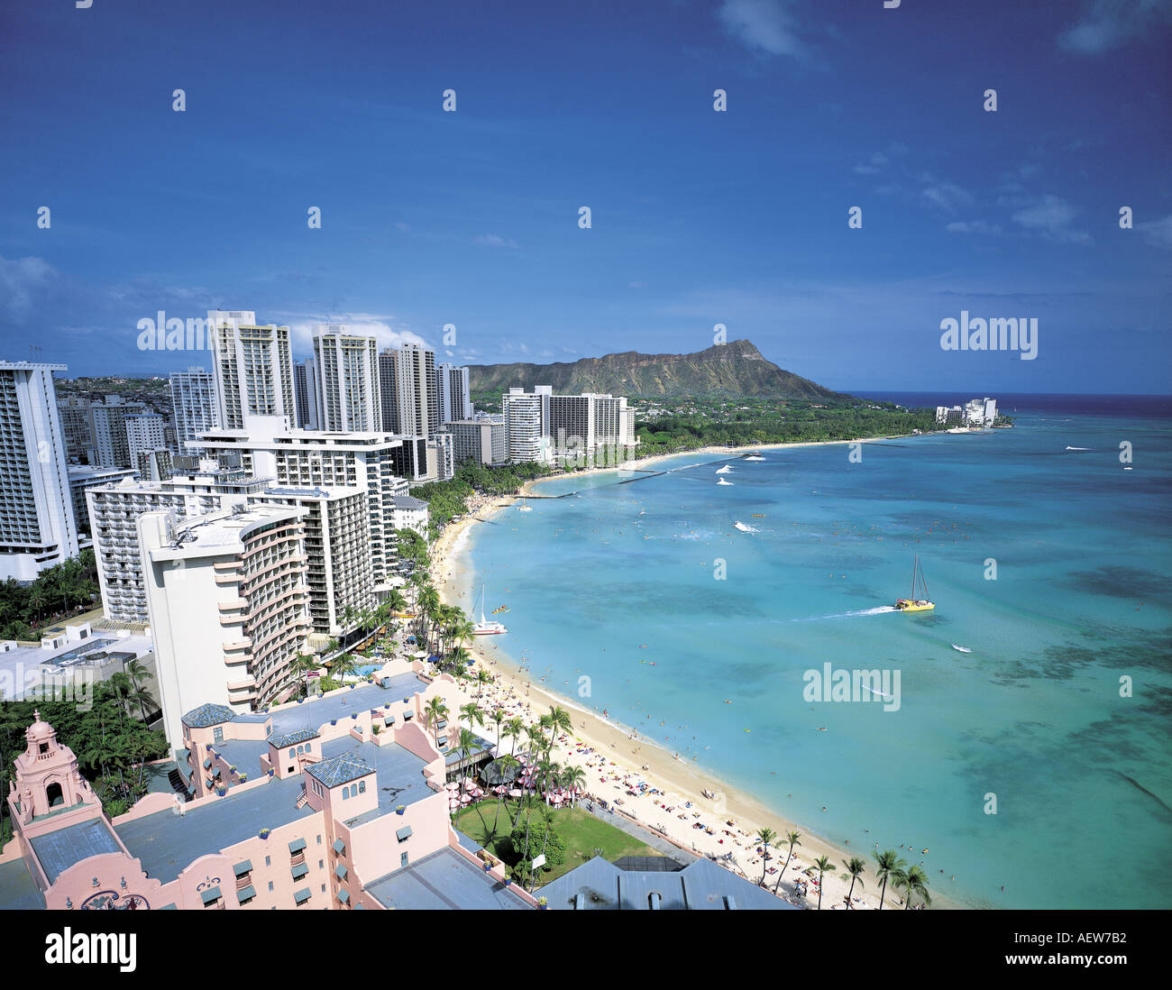 Diamond Head Waikiki Beach OAHU HAWAII Stock Photo - Alamy