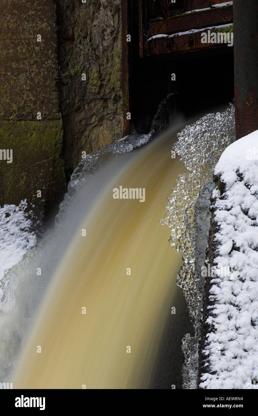 Icy waterfall at Mölndals Kvarnby. Mölndal, Sweden Stock Photo - Alamy