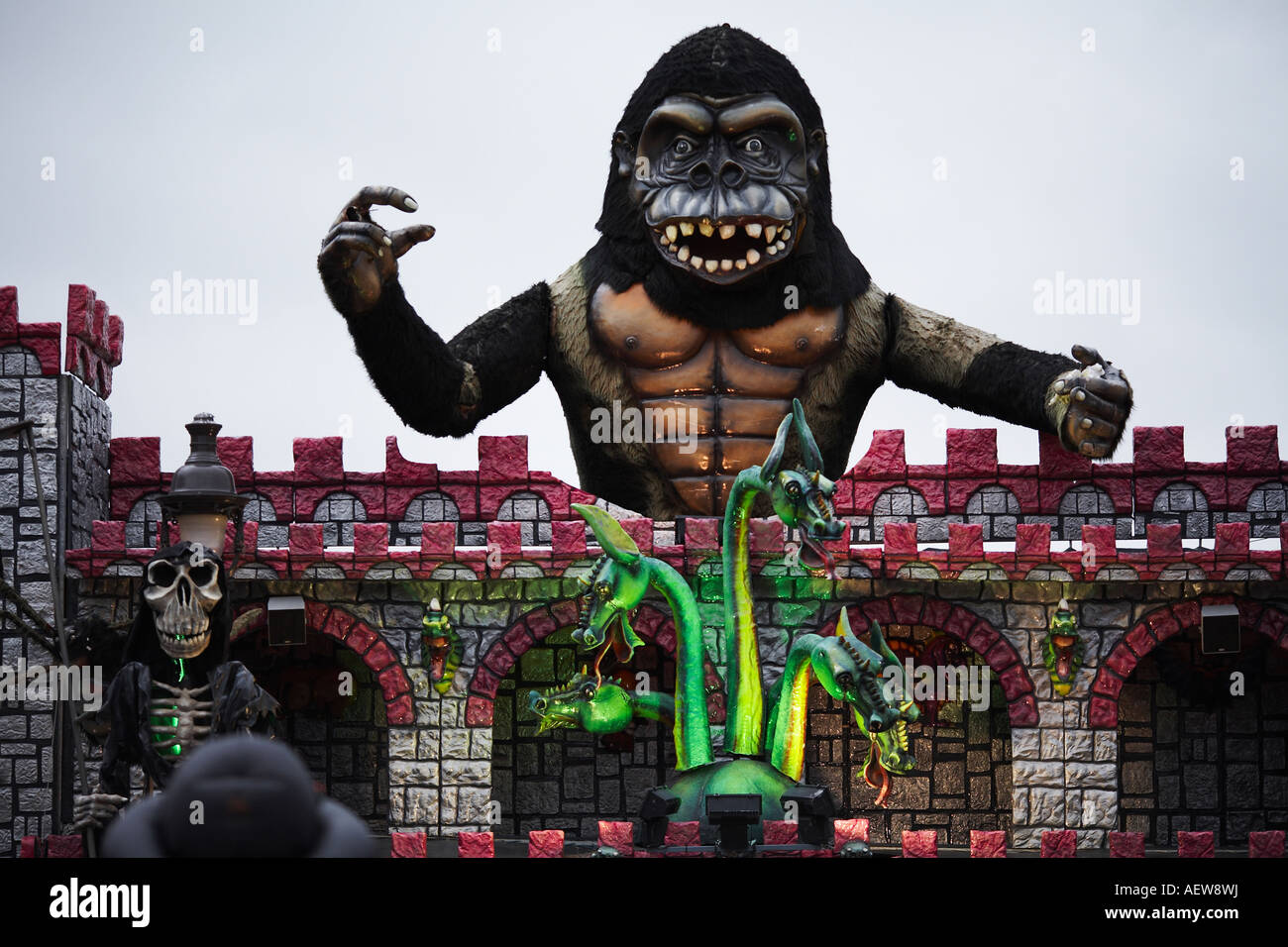 Giant Monster Towering Over Amusement Park in Paris France Stock Photo ...