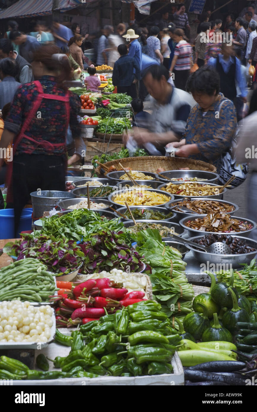 Local market Sichuan Province China Stock Photo - Alamy
