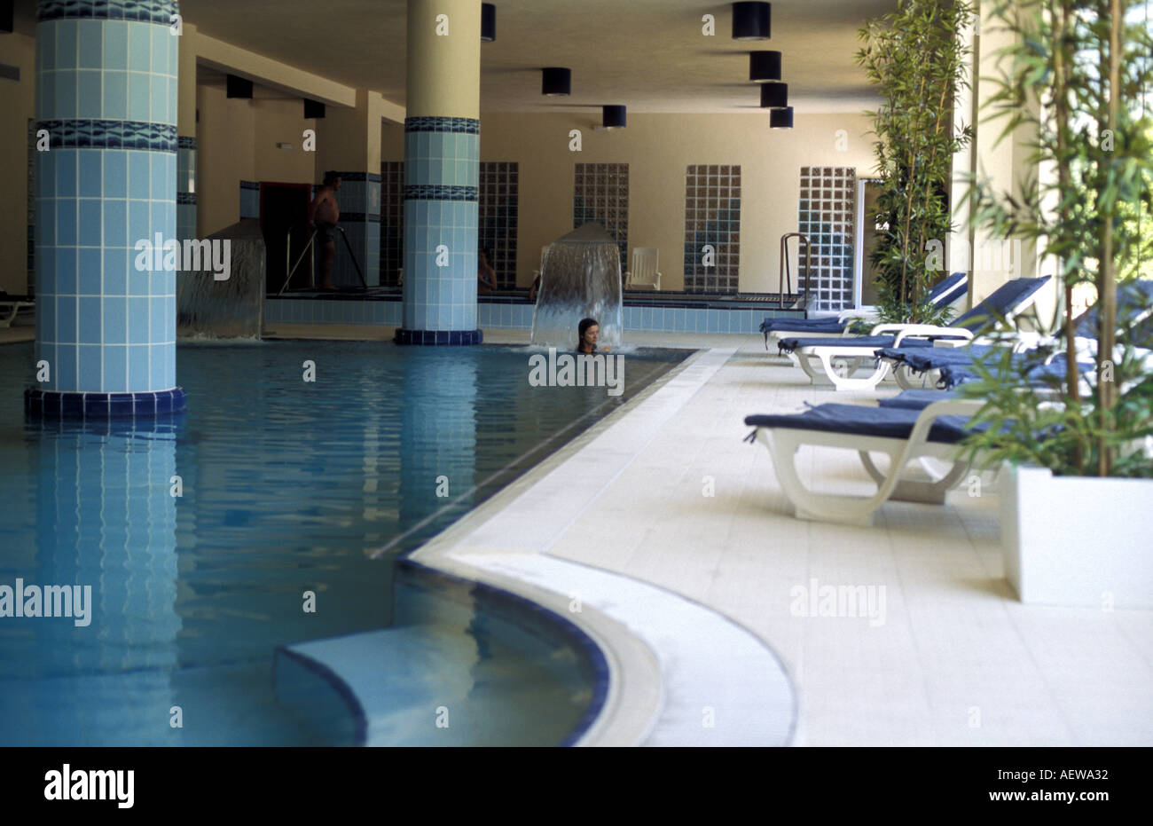 Indoor thermal pool Pigna ancient thermal bath Ligury Italy Stock Photo ...