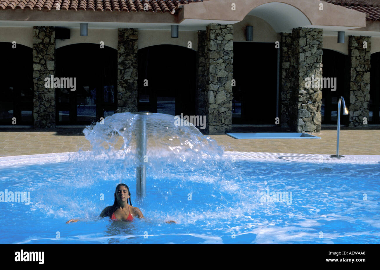 Outdoor thermal pool with hydromassage Porto Mannu thalassotherapy ...