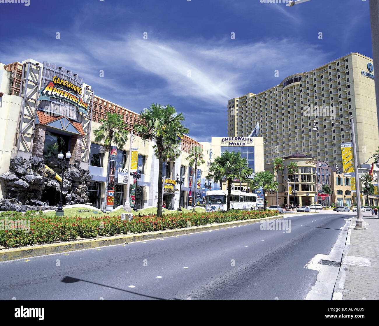 Tumon Hotel Road GUAM USA Stock Photo - Alamy
