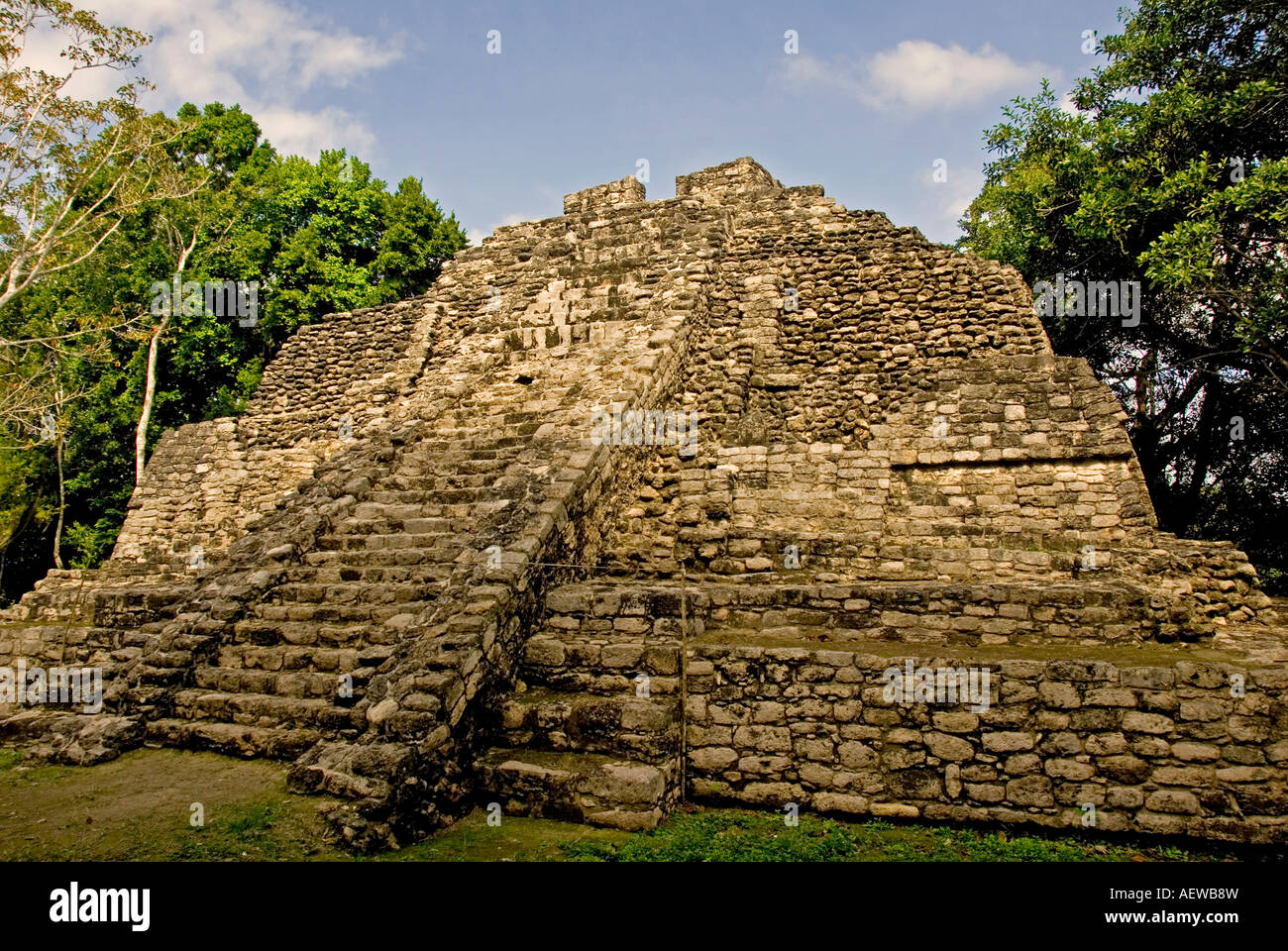 Costa Maya Mexico Chacchoben Mayan ruin Temple Templo 10 Pyramid Stock ...