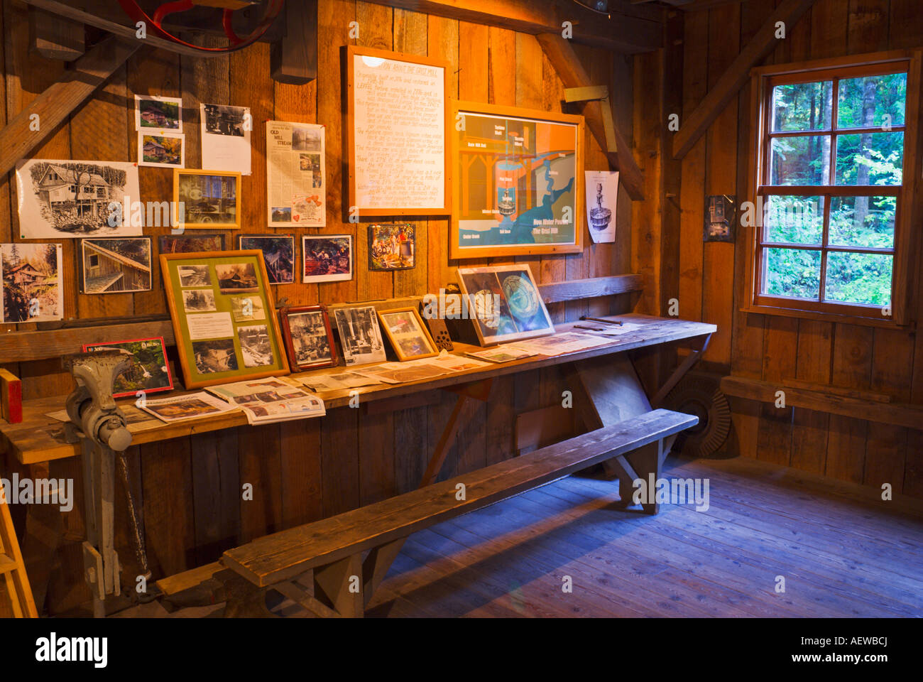 Interpretive displays inside Cedar Creek Grist Mill Clark County ...
