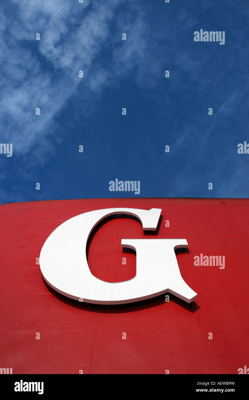 Big G letter on a ship Stock Photo - Alamy