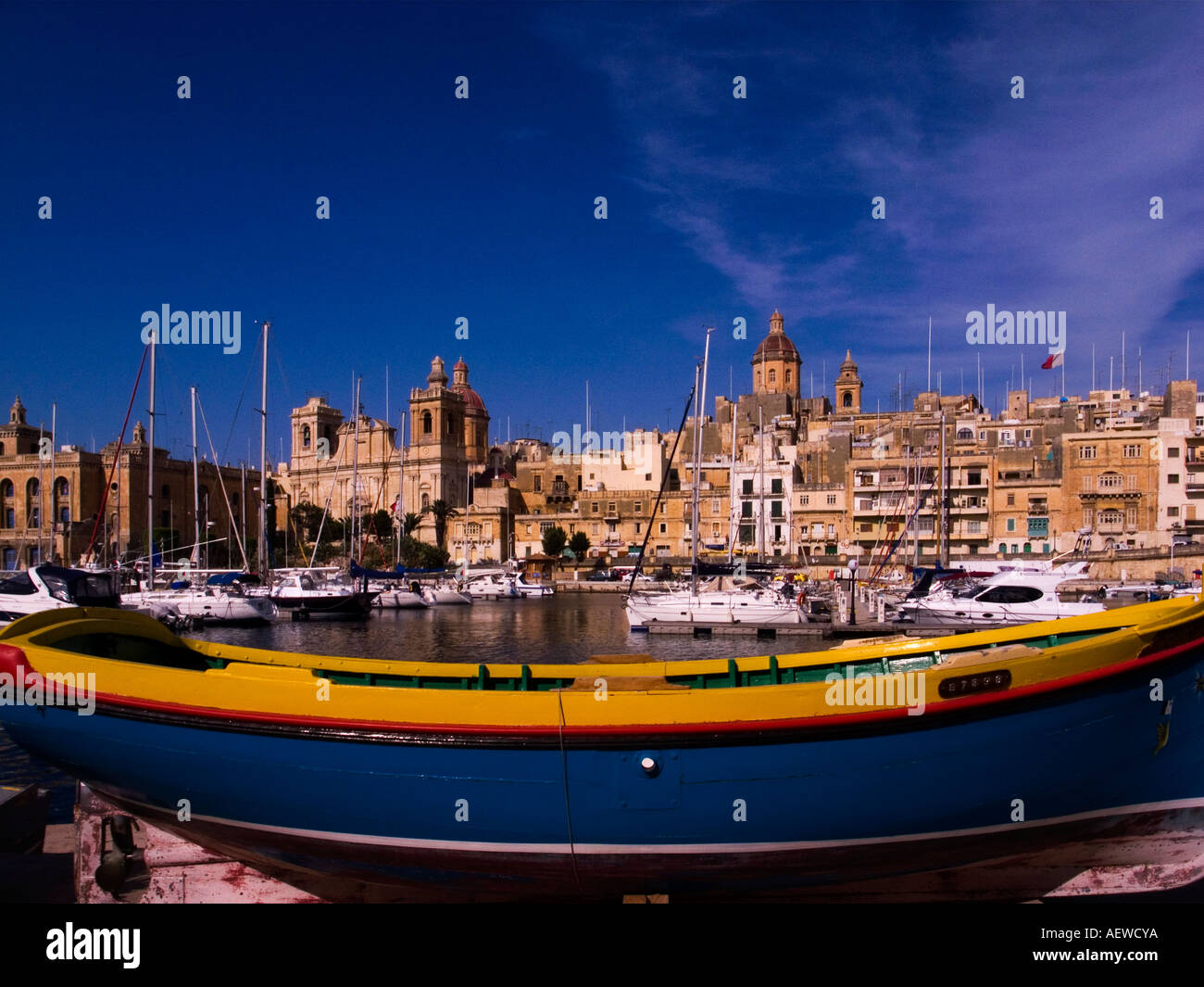 Maltese boat on a dry dock at Vittoriosa,Malta Stock Photo - Alamy