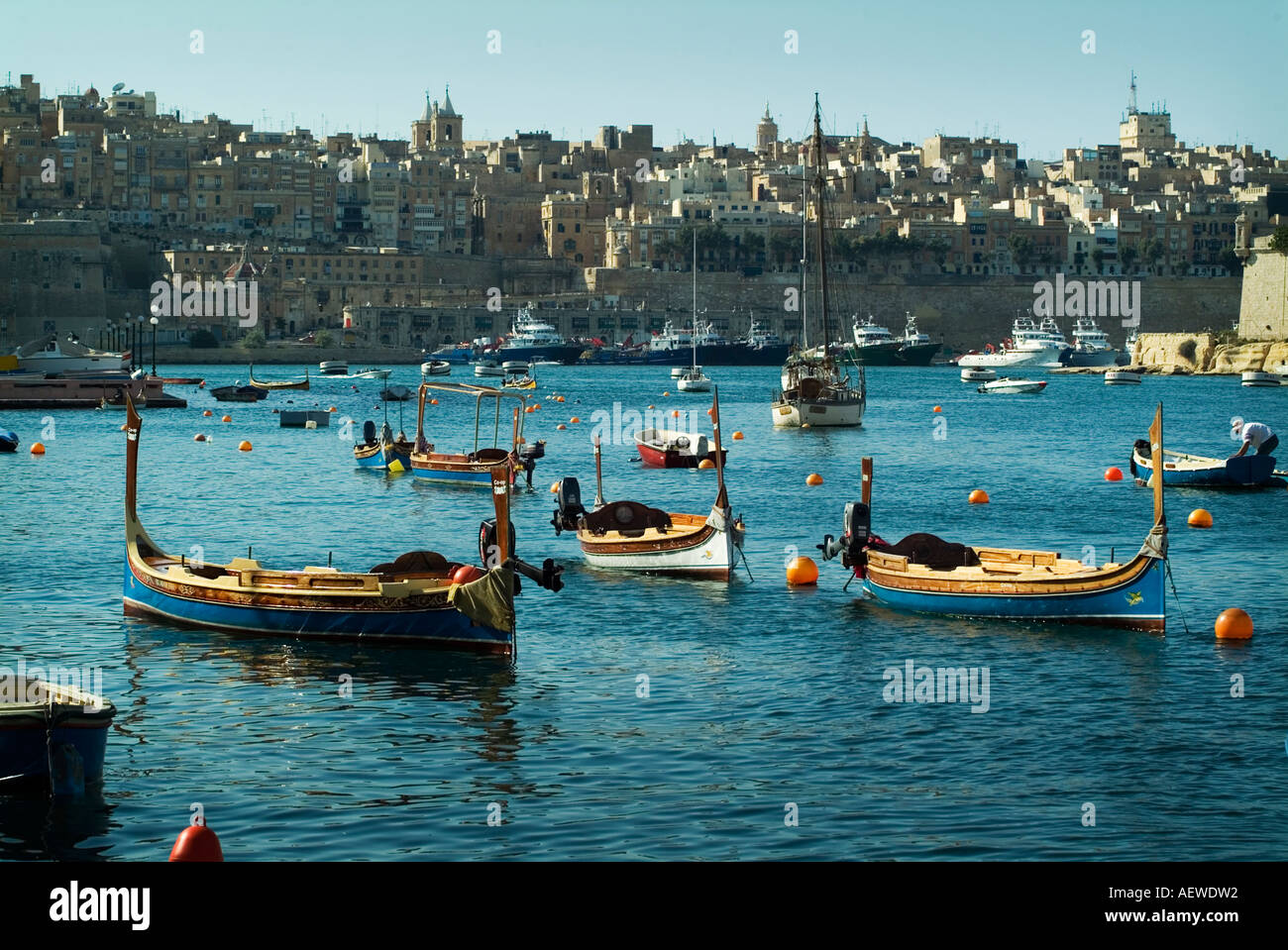 Boats in Grand Harbor,Valletta,Malta Stock Photo - Alamy