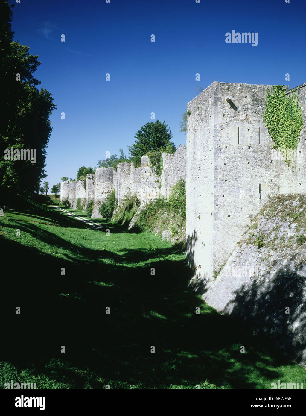 Castle Walls from medieval times World Heritage PROVINS FRANCE Stock ...
