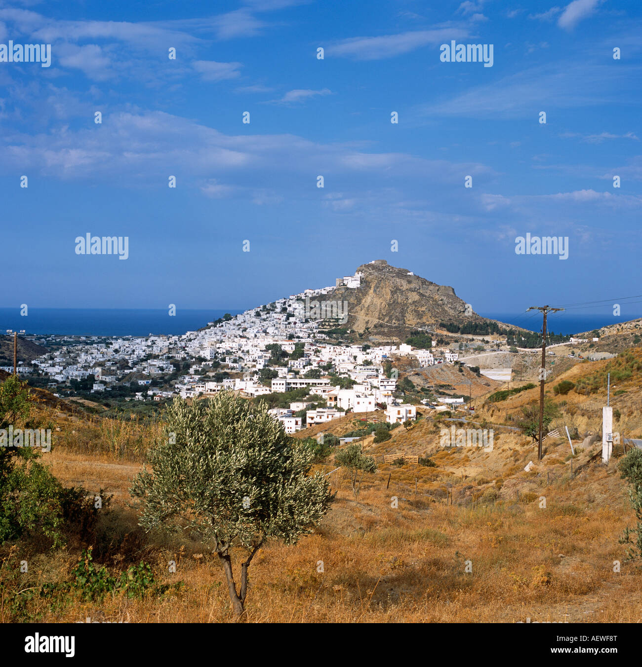 Wide Landscape View Of Skyros Town Skyros Greek Islands Greece Hellas ...