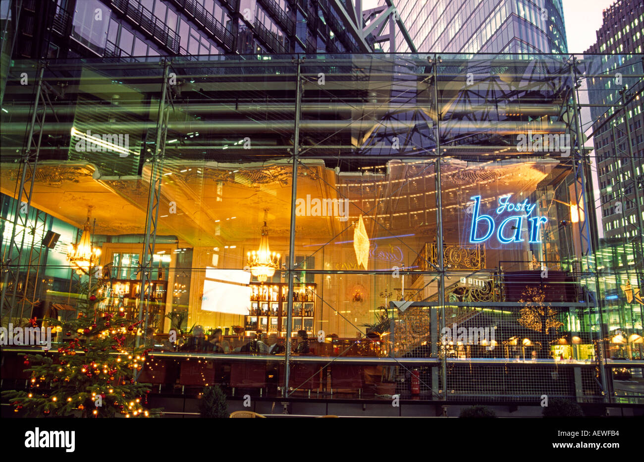 Sony center atrium Cafe Josty Stock Photo - Alamy