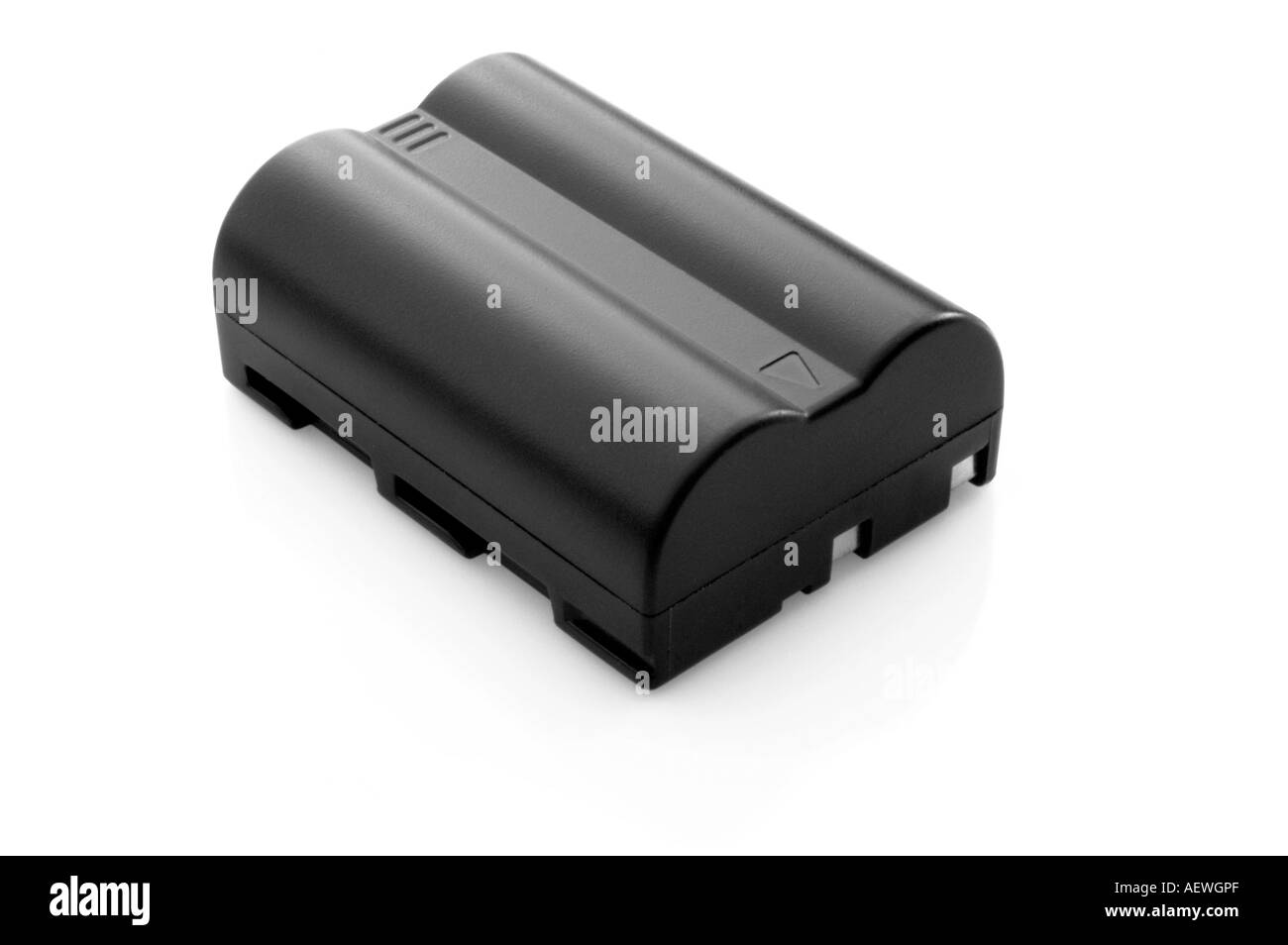 Digital camera battery on white background Stock Photo - Alamy