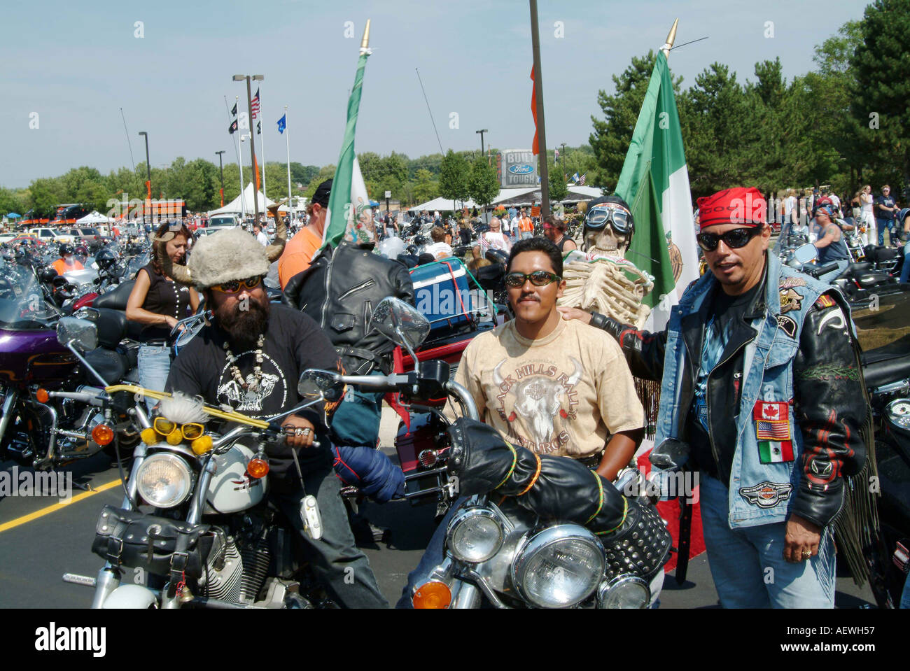 A group of Mexican harley davidson bikers at the rally Stock Photo ...