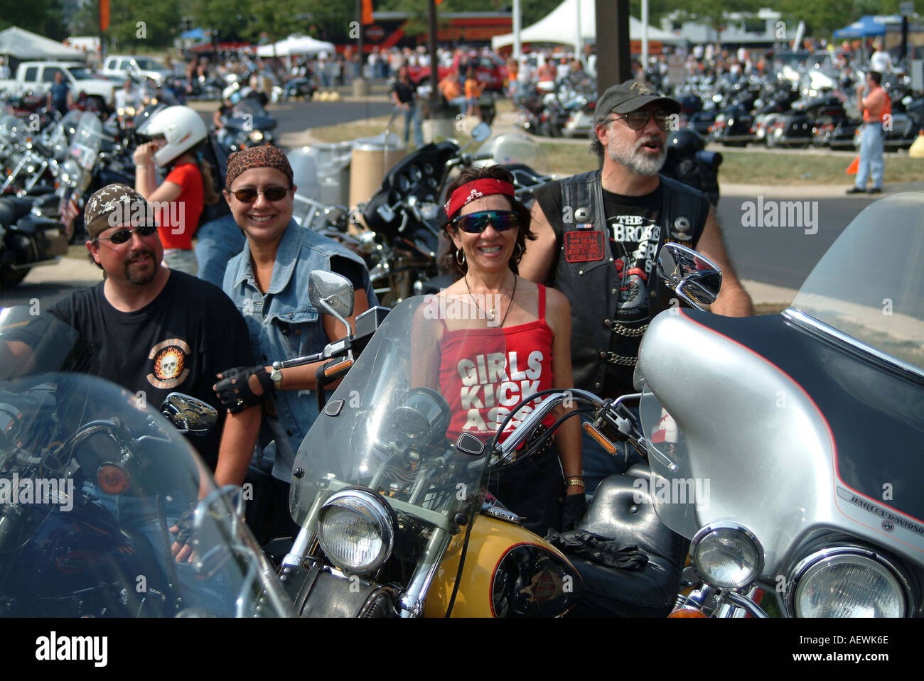 Harley davidson riders at the 100th anniversary rally Stock Photo - Alamy