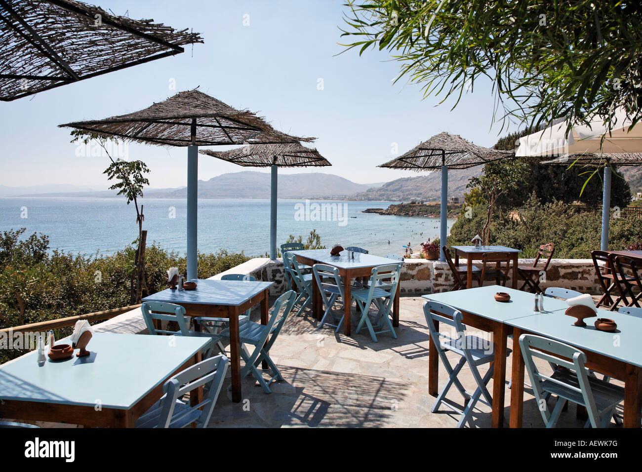 Seaside taverna tables hi-res stock photography and images - Alamy