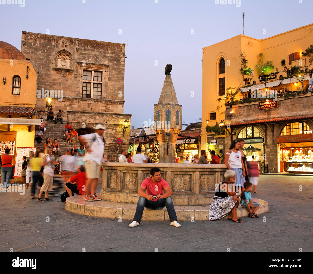 Fountain In Hippocrates Square Rhodes Old Town Rhodes Greek Islands ...
