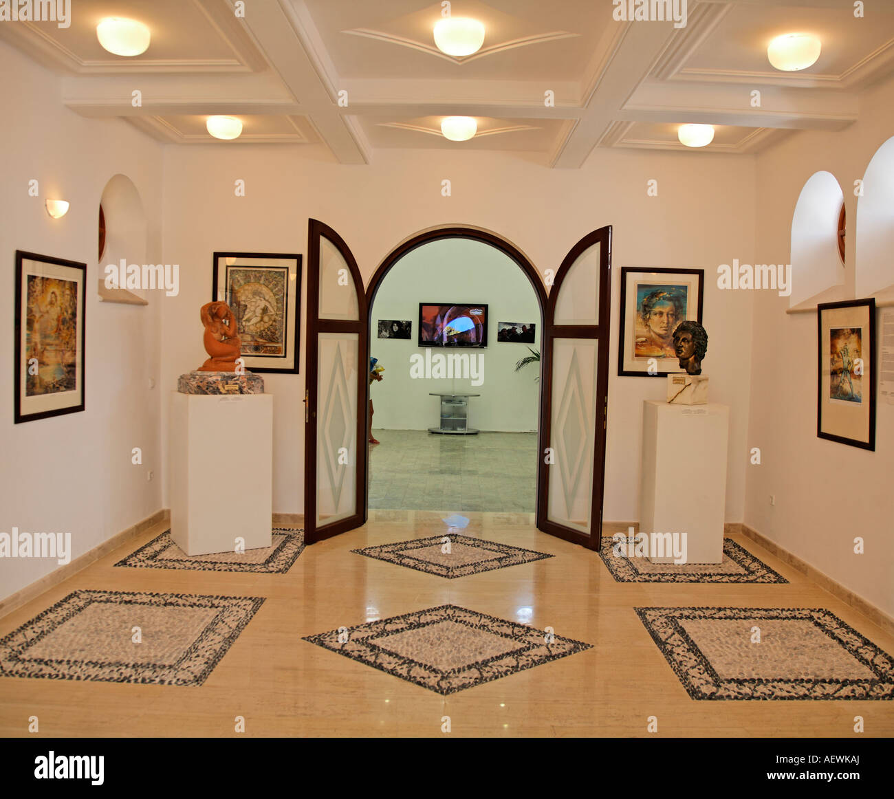 Kalithea Spa Interior Art Room Rhodes Greek Islands Greece Hellas Stock ...
