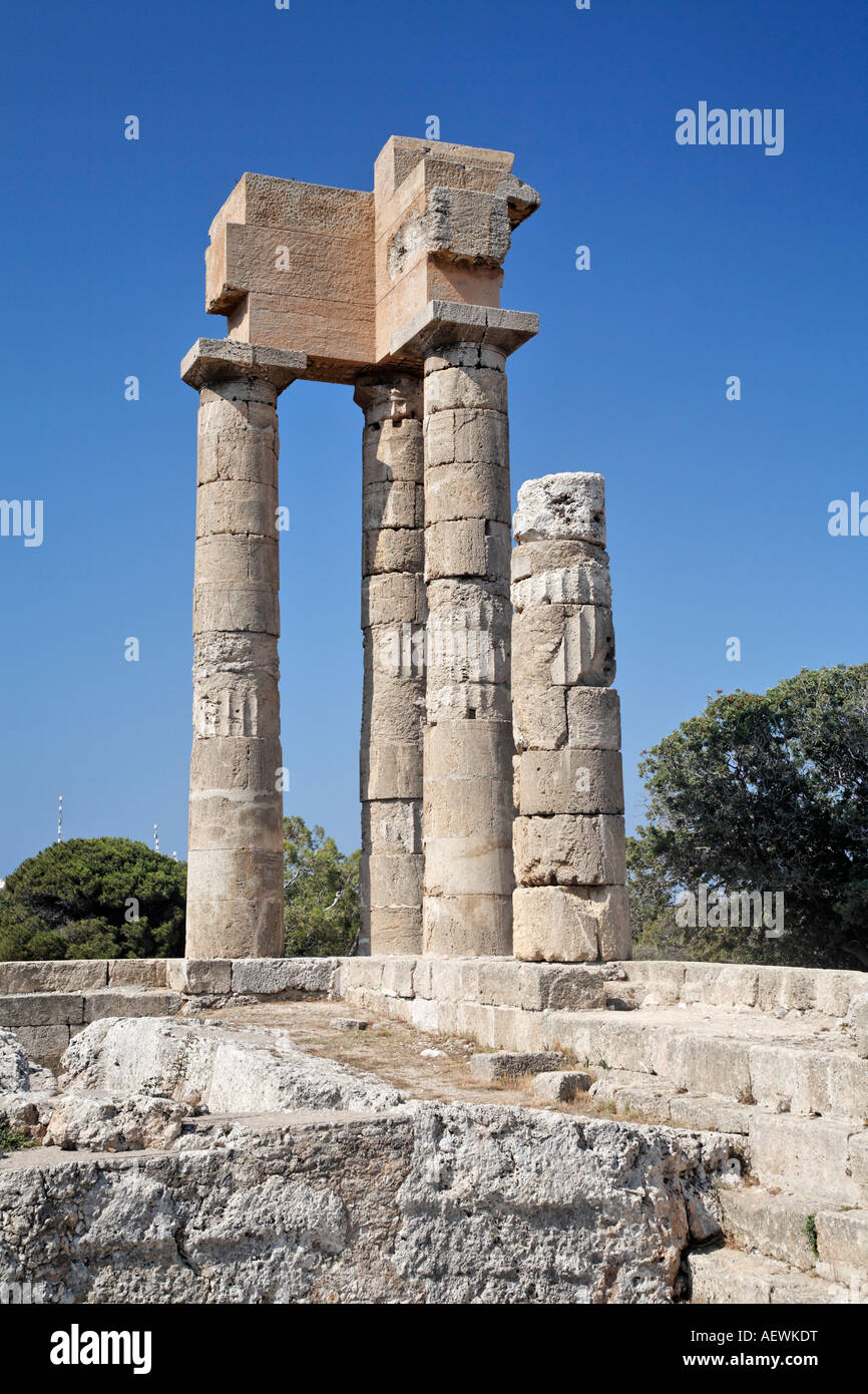 Temple Of Pythian Apollo The Acropolis Of Rhodes Greek Islands Greece Hellas Stock Photo - Alamy