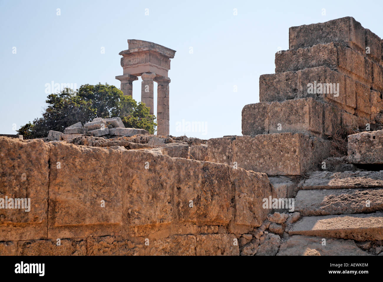 Temple Of Pythian Apollo The Acropolis Of Rhodes Greek Islands Greece Hellas Stock Photo - Alamy