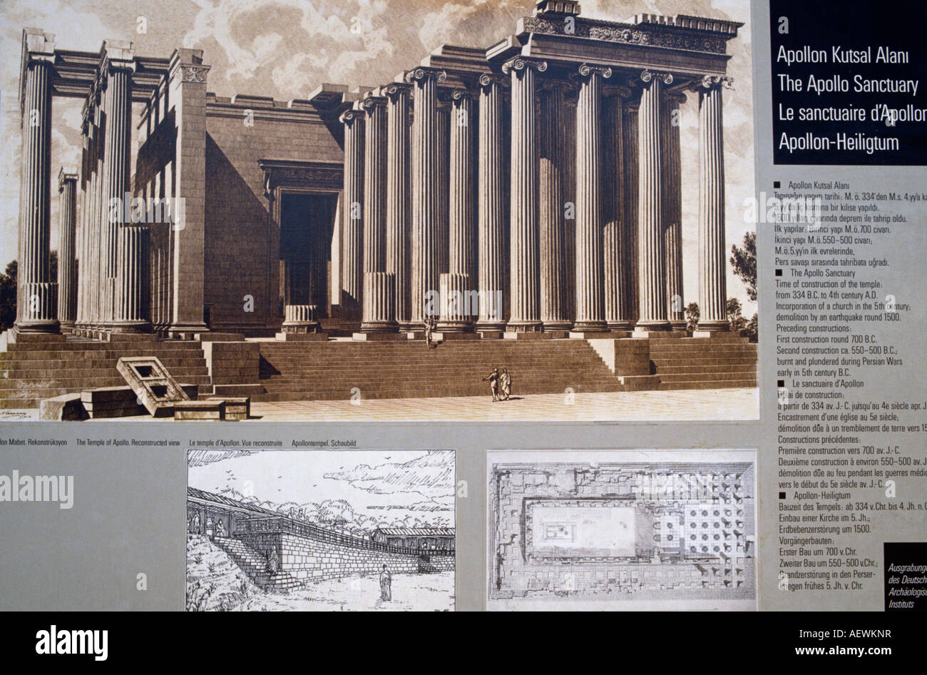 Diagram Of The Ancient Sanctuary Of Apollo Didyma Turkey Stock Photo ...