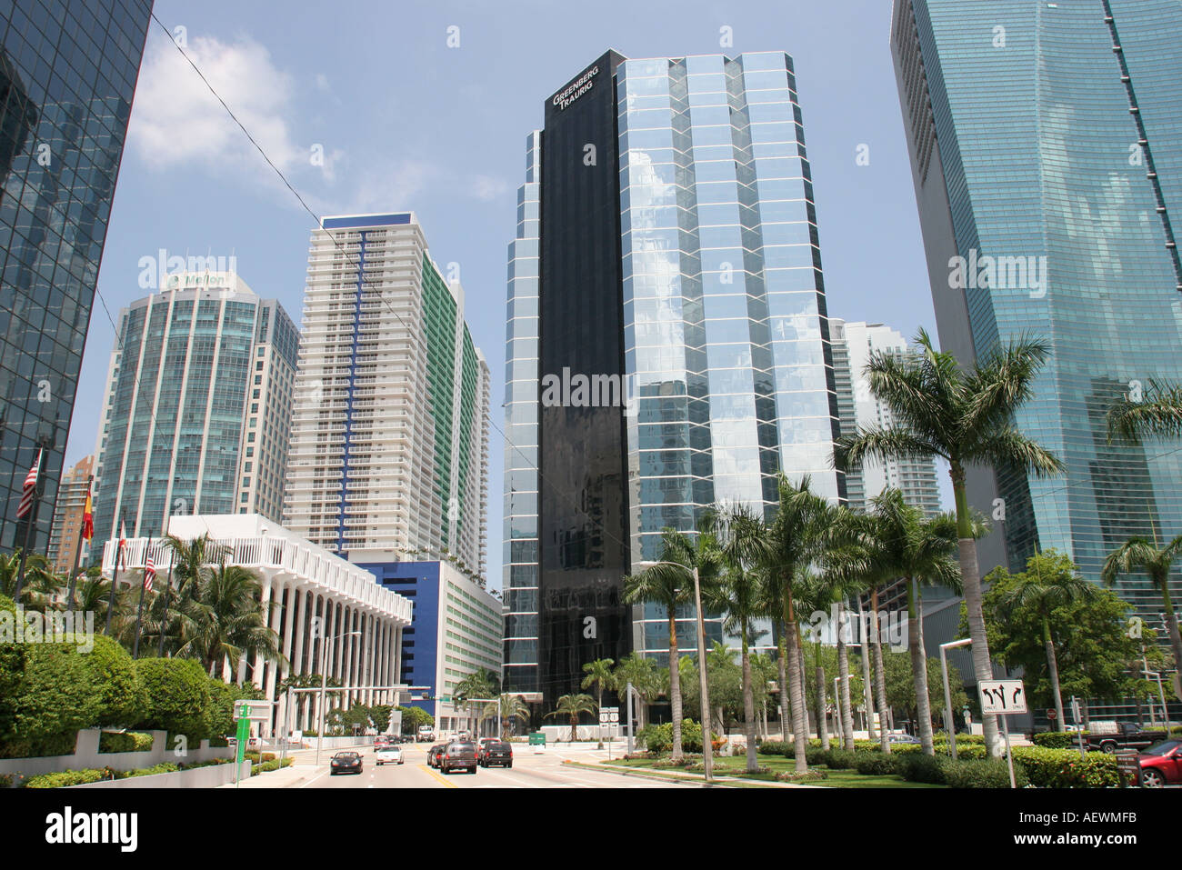 Miami Florida,Brickell Avenue,financial district,bank buildings,city ...