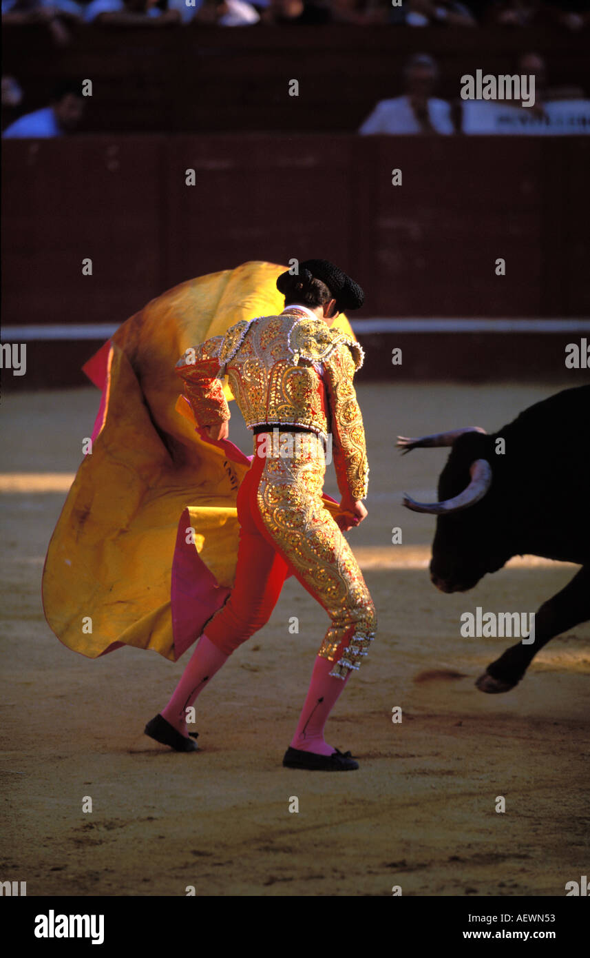 Bullfighter during a move 2nd of a 4 picture sequence Stock Photo - Alamy