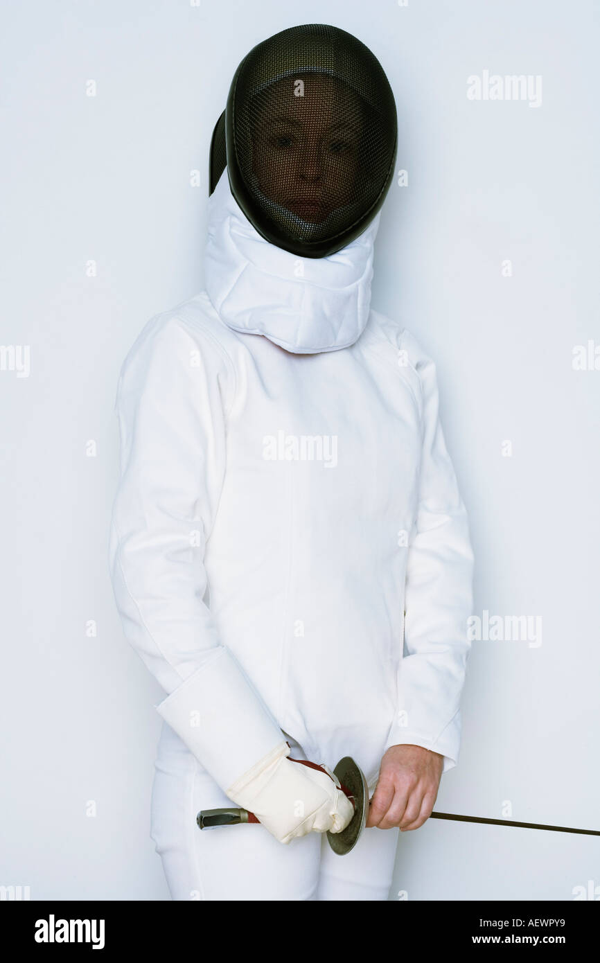 Portrait of a fencer Stock Photo - Alamy