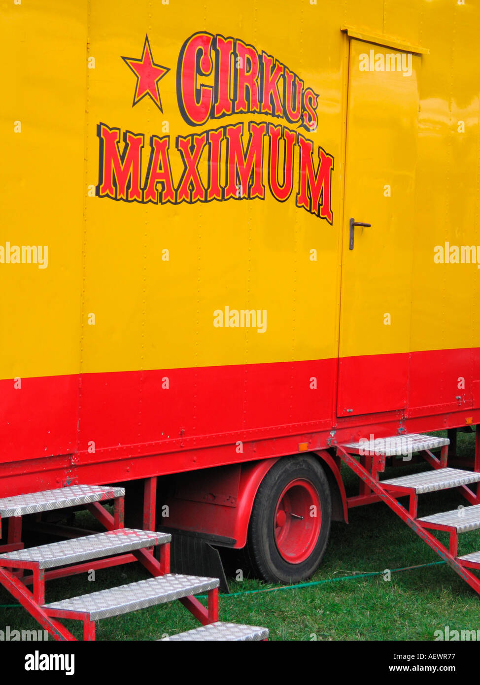 Circus sign on a cart Stock Photo - Alamy