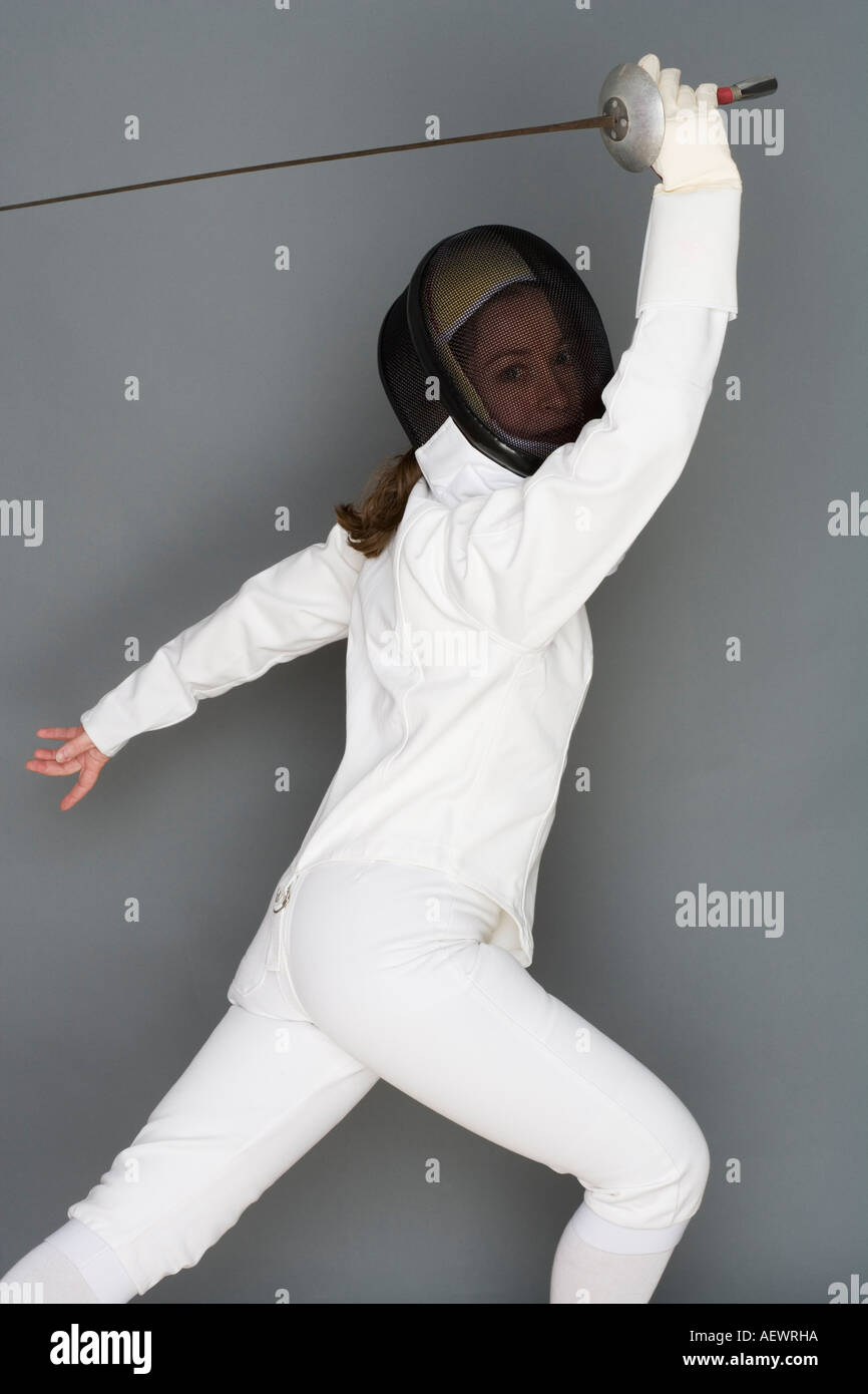 Person engaged in fencing Stock Photo - Alamy