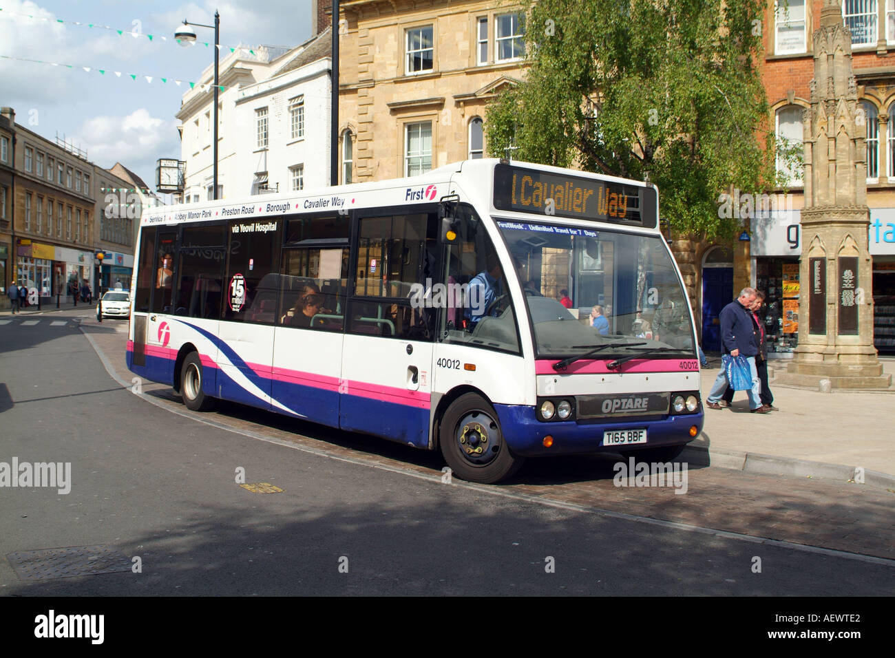 Public transport bus stop in England Stock Photo - Alamy
