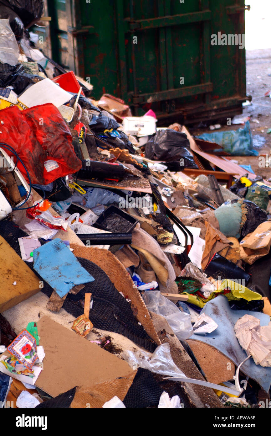 Domestic Rubbish at a refuse center Stock Photo - Alamy