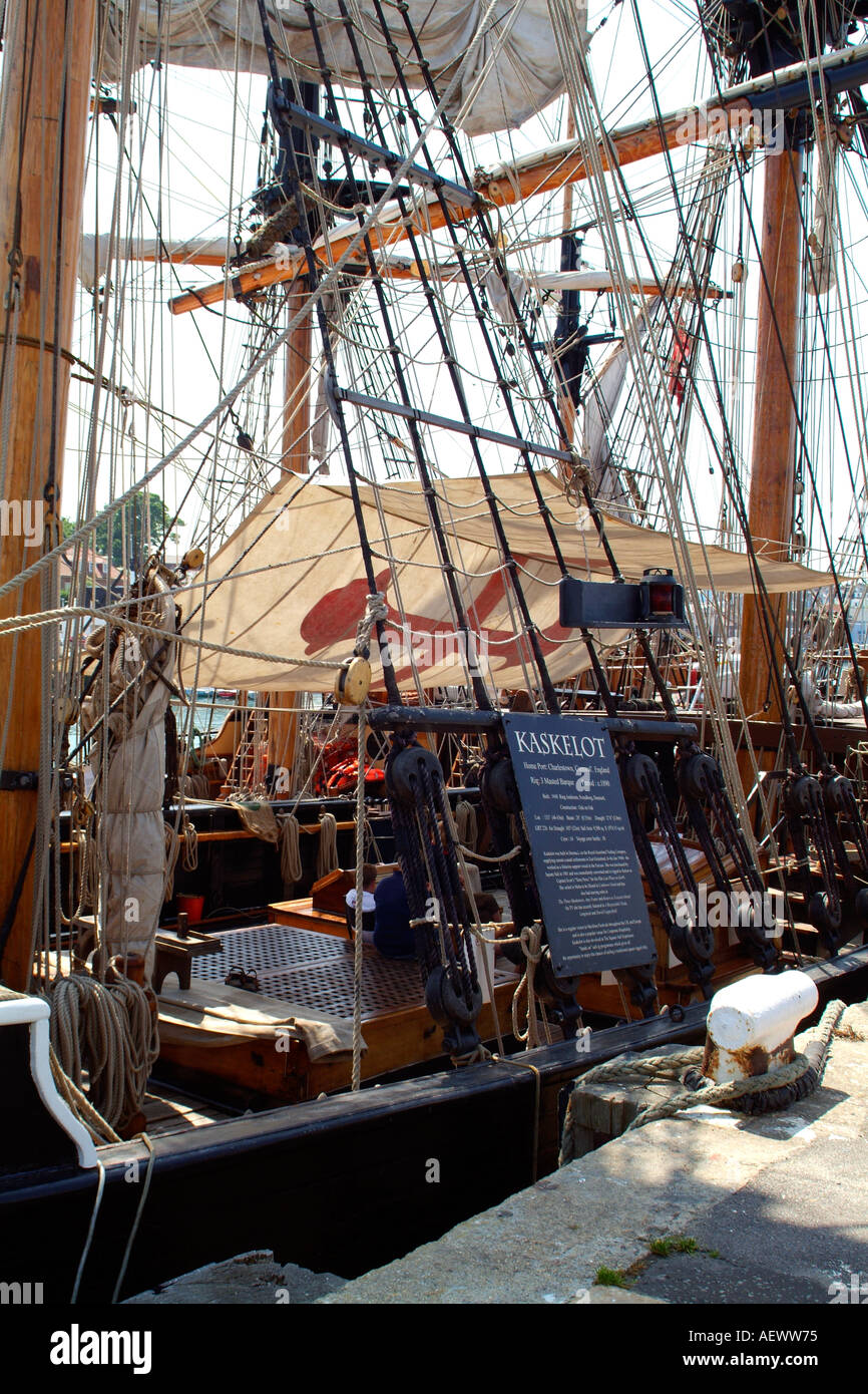 Tall ship tied up in Weymouth harbour England Stock Photo - Alamy